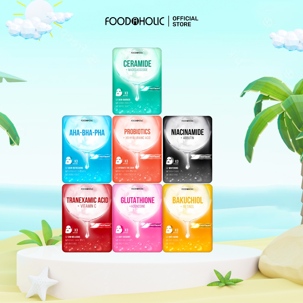 Combo 7 Mặt Nạ Foodaholic Dưỡng Da Chuyên Sâu 23ml/miếng | Shopee Việt Nam