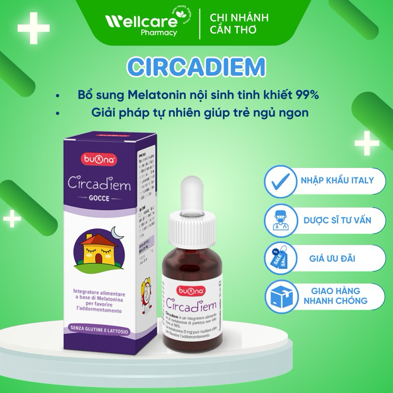 Buona Circadiem [Chính hãng] - Lọ 10ml bổ sung melatonin tinh khiết 99% ...
