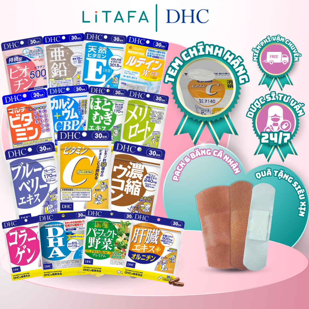 [ DHC GÌ CŨNG CÓ] Viên Uống DHC 30 Ngày Bổ Sung Vitamin C B E Biotin Rau Củ Kẽm Collagen Bổ Gan ...