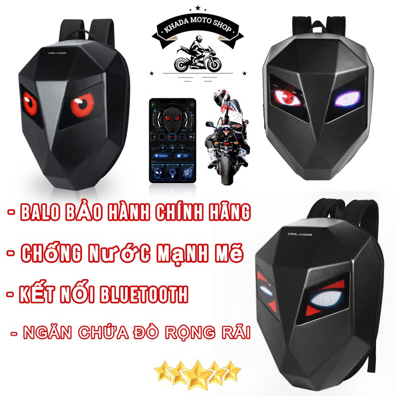 Balo mắt led siêu ngầu siêu chất chống nước kết nối bluetooth ngăn chứa ...