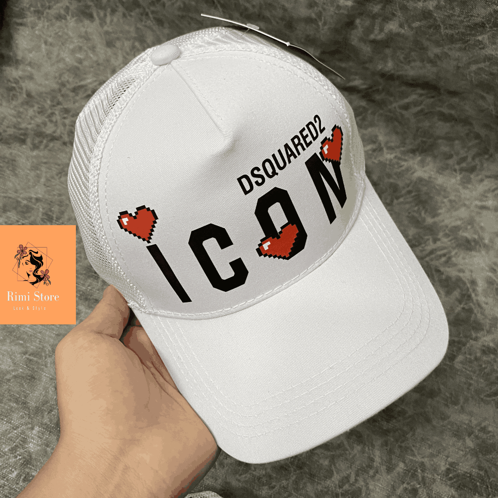 Mũ lưỡi trai, Nón kết DSQ ICON TYM Trắng phối lưới cao cấp | Shopee ...