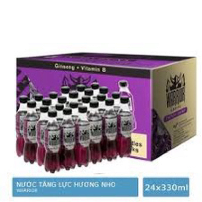 Thùnh 24 Chai Nước Tăng Lực Warrior Vị Nho 330ml Của Thái Lan | Shopee Việt Nam