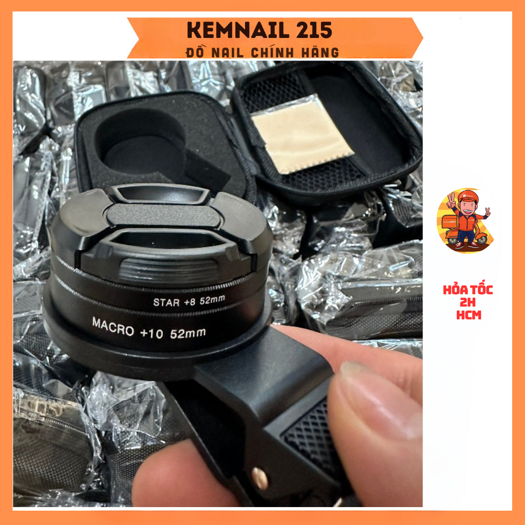 Lens mobile phone , lens chụp ảnh cận Macro zoom 10 rộng 52mm ( tặng ...
