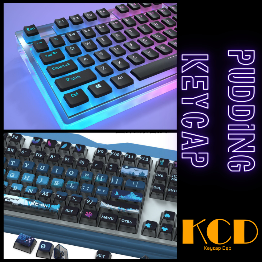 Bộ Keycap Pudding xuyên led, chất liệu PBT doubleshot nhiều màu ...