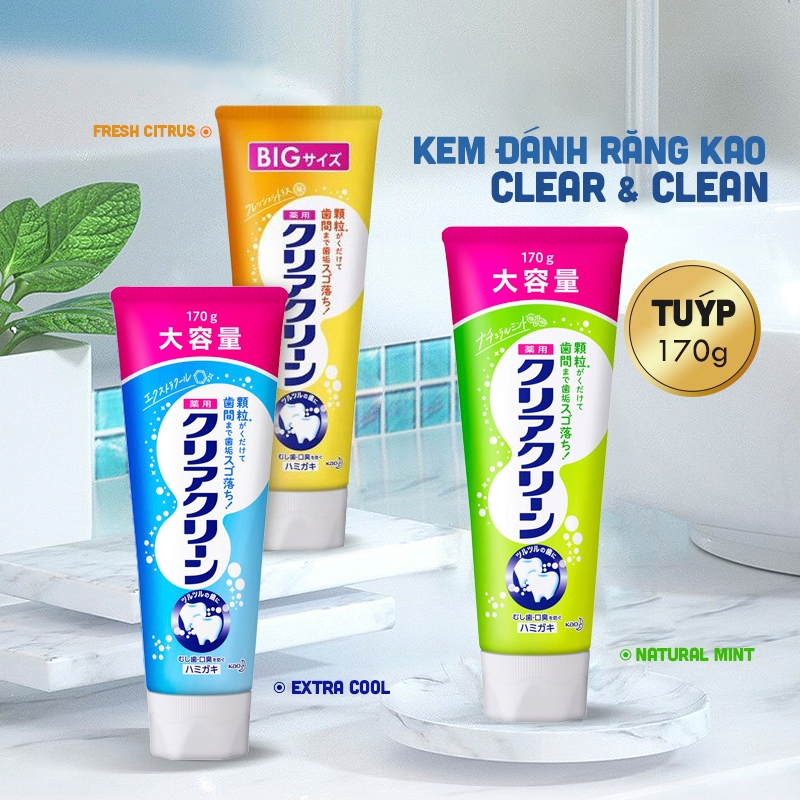 Kem đánh răng Kao Clear Clean 170g nội địa Nhật | Shopee Việt Nam