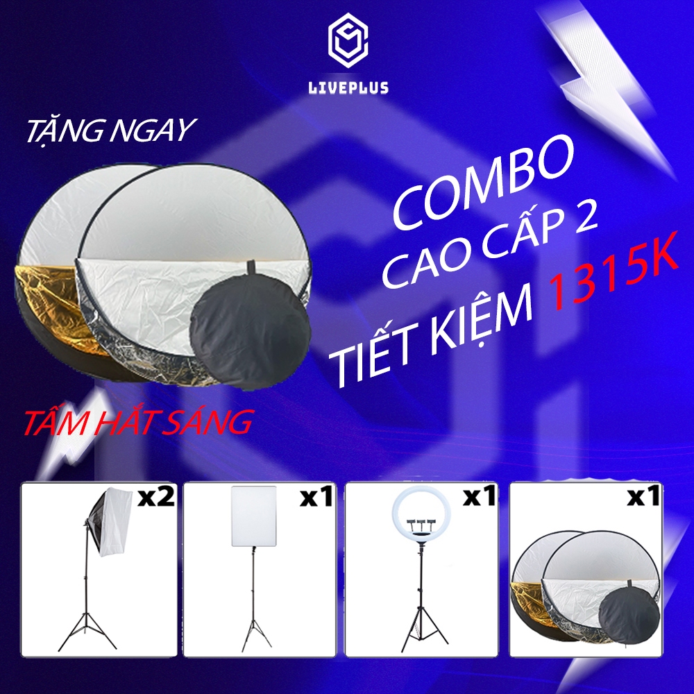 Bộ Đèn Livestream Cao Cấp 2 Combo hoàn hảo cho livestream, studio, quay phim, chụp ảnh chuyên ...