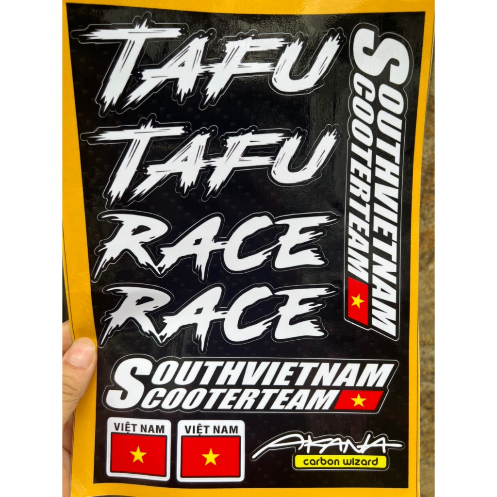 tem dán xe race tafu southvietnam kích thước 20cm x 30cm cờ dán mọi bề ...