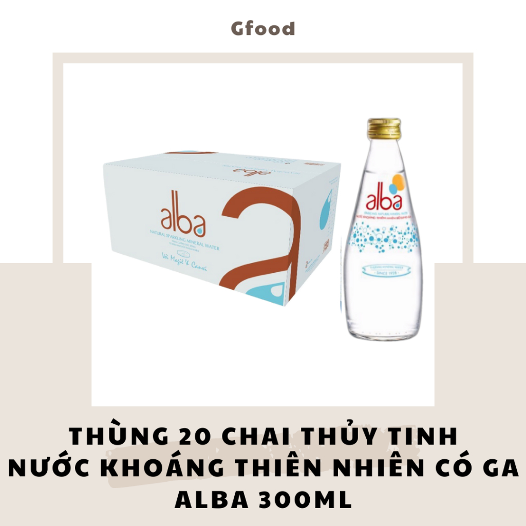 [THÙNG 20 CHAI THỦY TINH] Alba Nước Khoáng Thiên Nhiên Có Ga 300ml | Shopee Việt Nam