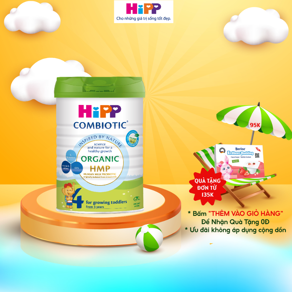 Sữa bột công thức HiPP 4 Organic Combiotic 800g (dành cho trẻ từ 3 tuổi ...