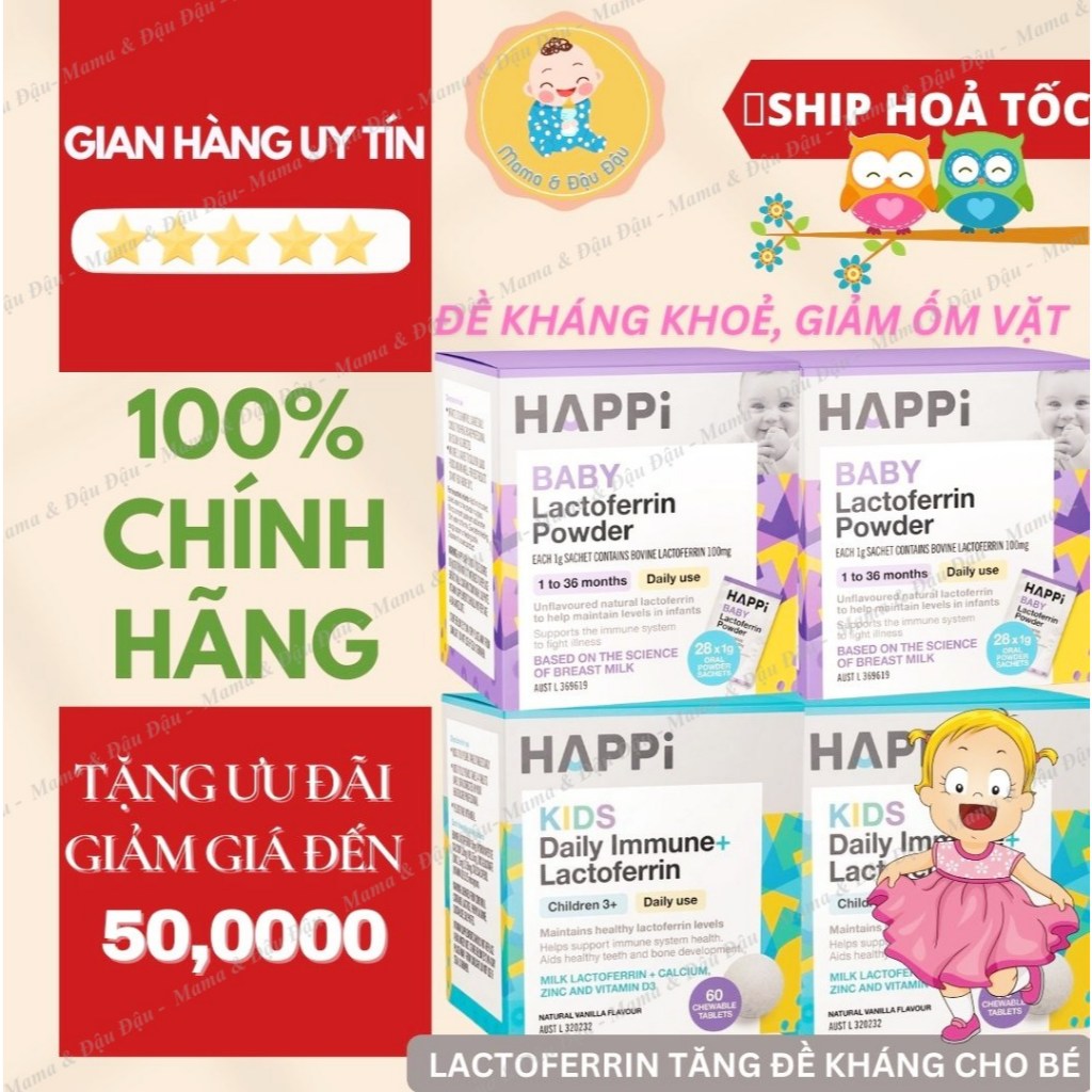 [Mẫu mới][Date 2027][Úc] HAPPI Baby, Kid Lactoferrin tăng đề kháng cho ...