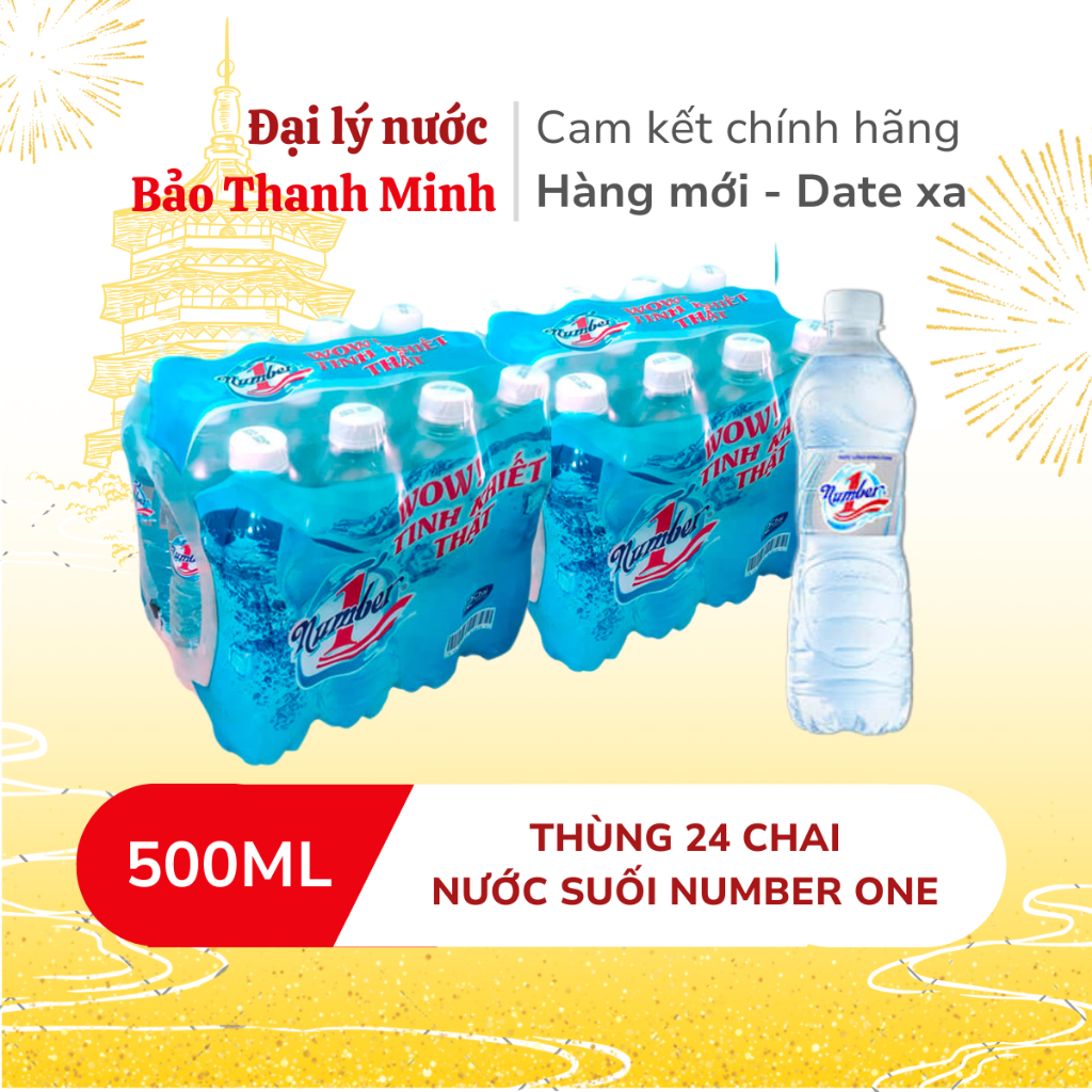 [HOẢ TỐC] Nước suối tinh khiết NUMBER ONE 500ml (Thùng 24 chai/lốc 12 ...