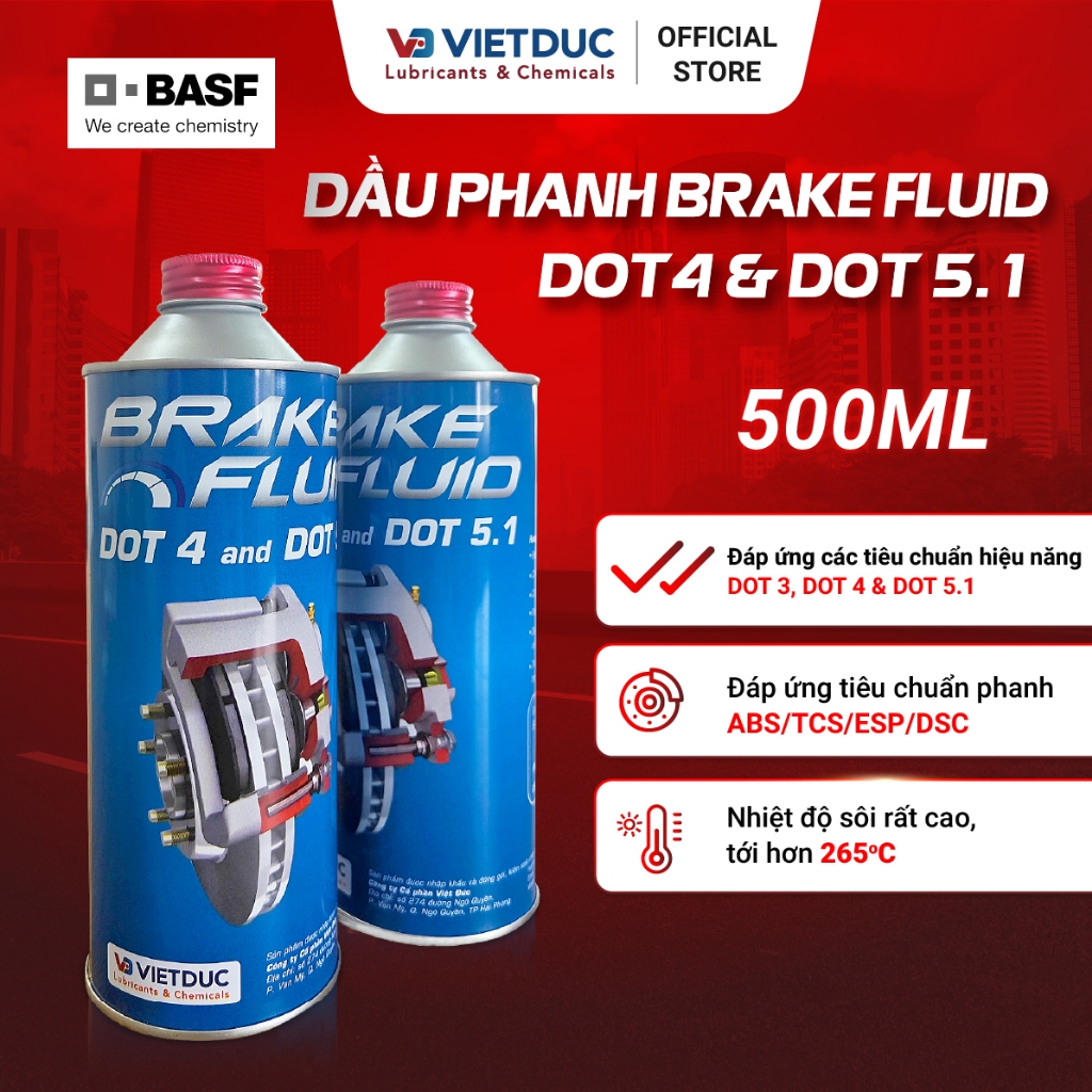 Dầu Phanh BRAKE FLUID DOT 3 DOT 4 & DOT 5.1 Tiêu chuẩn ABS/TCS/ESP/DSC Không Tiếng Ồn Không Mài ...