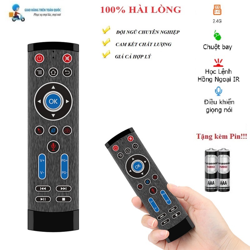 Remote Điều khiển chuột bay giọng nói T1 MAX dùng cho SmartTV, TV Box ...