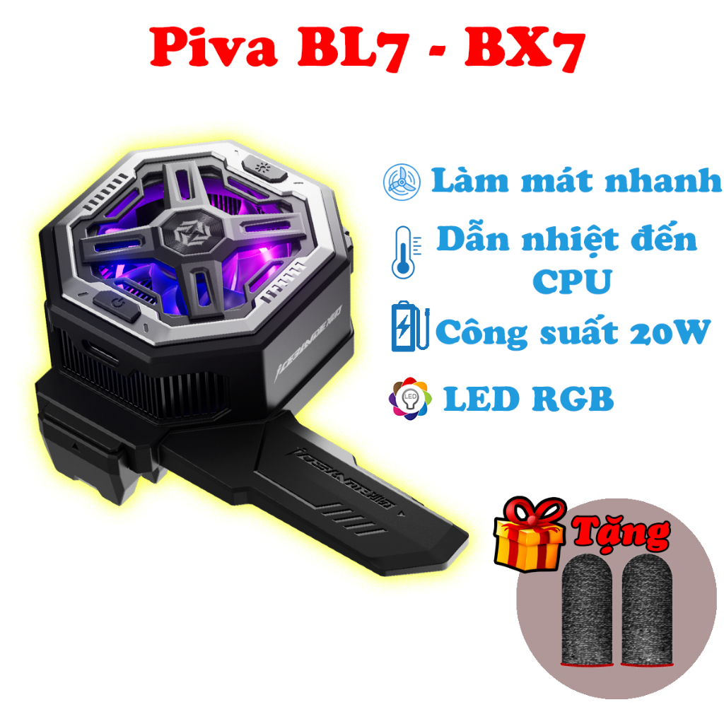 X15 Pro Max Piva BL7 Piva BX7 - Quạt tản nhiệt điện thoại X15 Promax diện tích tản nhiệt lớn Led ...