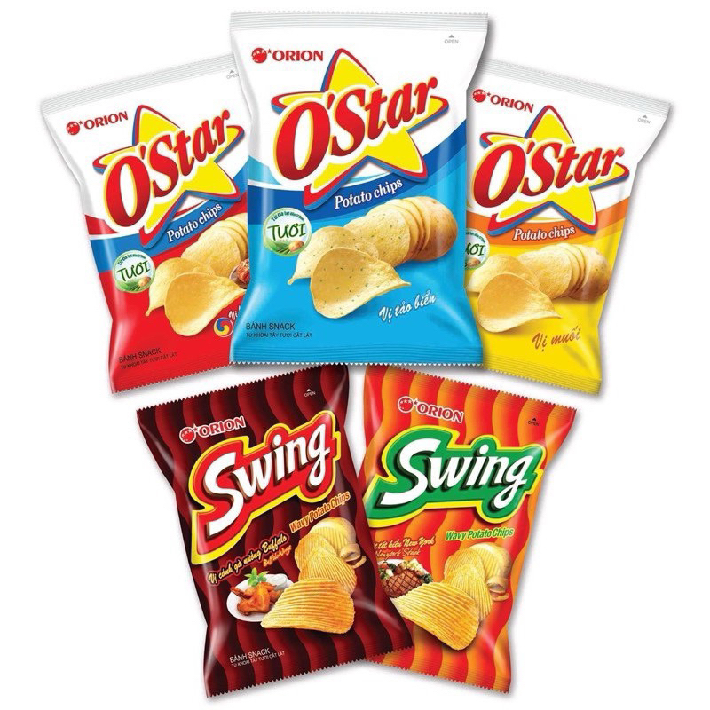 ( 5 GOI ) BIM BIM ORION ĐỦ VỊ 32g ( TUNI, OSTAR, RỘP RỘP, CORNCHIP ...