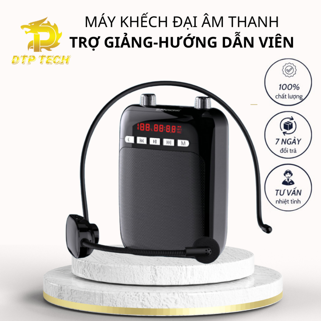 Máy trợ giảng DTP M70, kèm mic cài đầu không dây - hỗ trợ bảo hành 12 ...