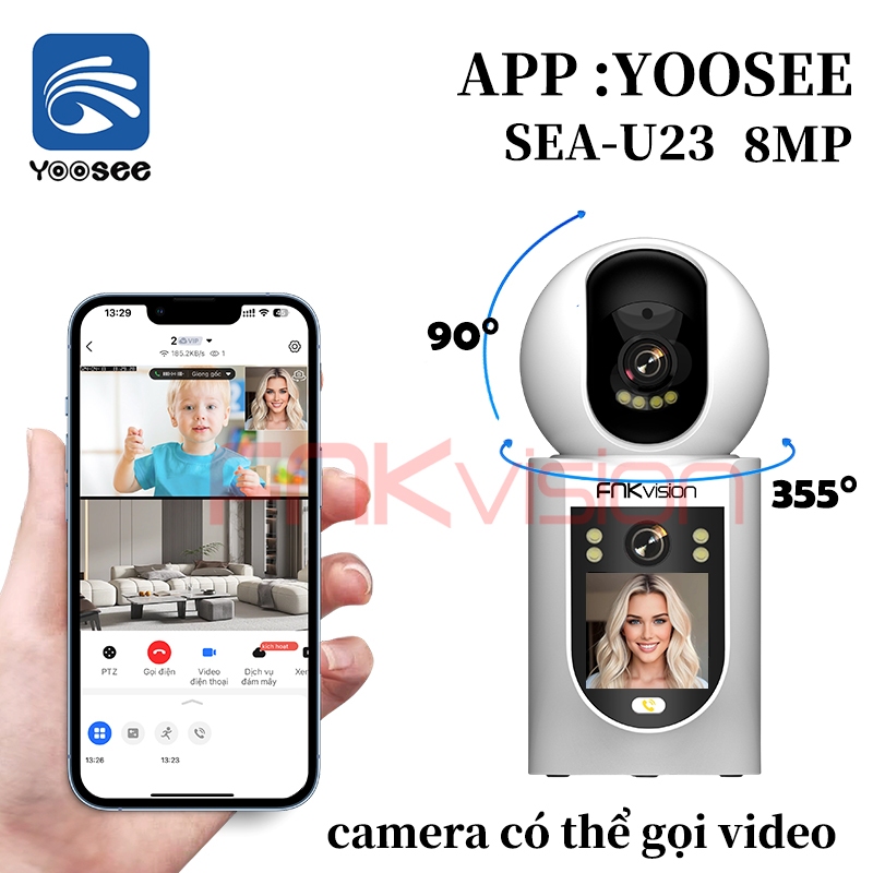 CAMERA IP WIFI YOOSEE 11 LED FNKvision 5.0Mpx Full HD New 2023 - QUAY ĐÊM CÓ MÀU - XOAY 360 ĐỘ ...
