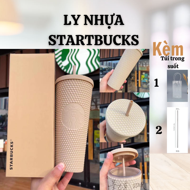 Ly starbucks nhựa sơn lì kèm ống hút 710ml mang đi dễ dàng tiện lợi,ly ...