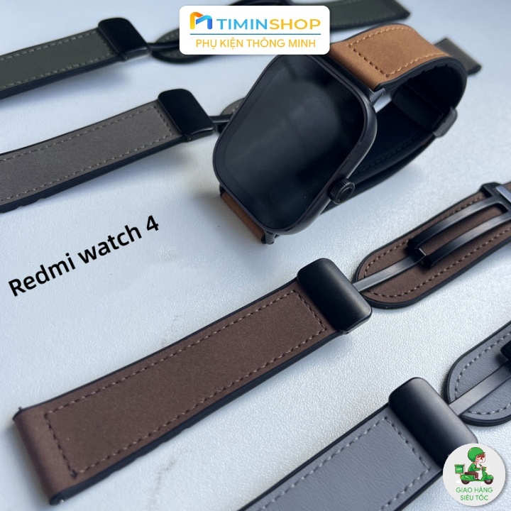 Dây da Redmi Watch 5/ 4/ MI Band 9/ 8 Pro - Dây da + Silicone (DDMI4 ...