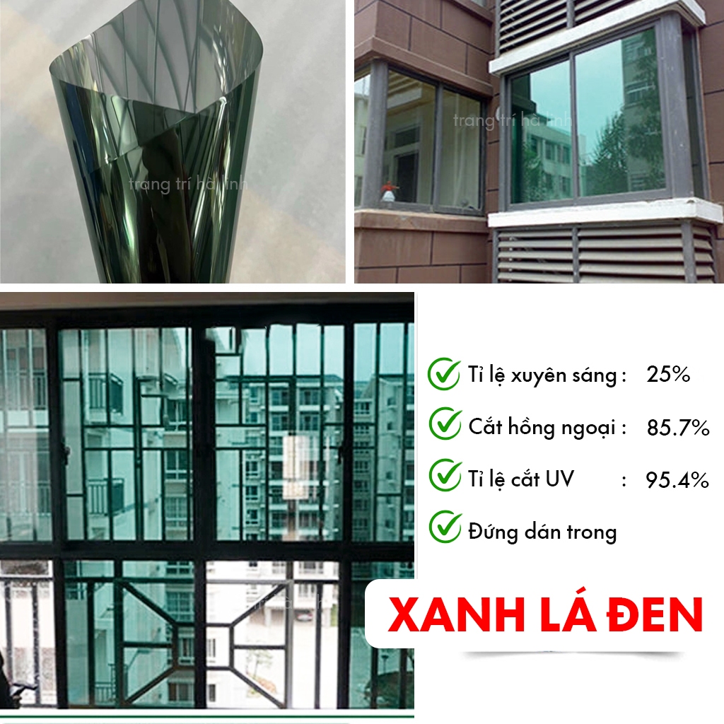 Giấy dán kính 1 chiều cửa kính chống nắng nóng film cách nhiệt decan ...