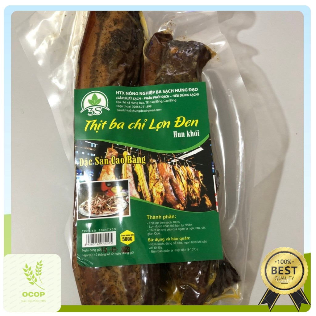 Thịt ba chỉ hung khói 500g - đặc sản Cao Bằng - Ocop | Shopee Việt Nam