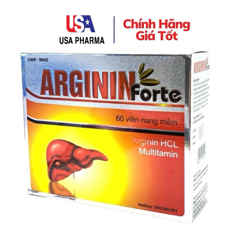 Viên uống ARGININ FORTE giúp tăng cường chức năng gan, hạ men gan, mát ...