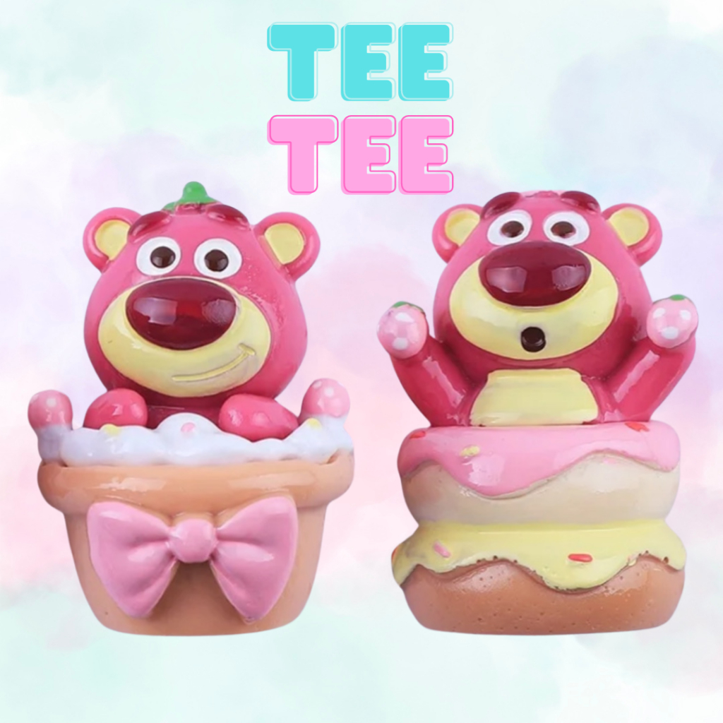 Tô Tượng Thạch Cao Size Mini 3d Set Gấu Dâu Lotso Bánh Kem Siêu Dễ Thương ChƯa KÈm MÀu VÀ CỌ