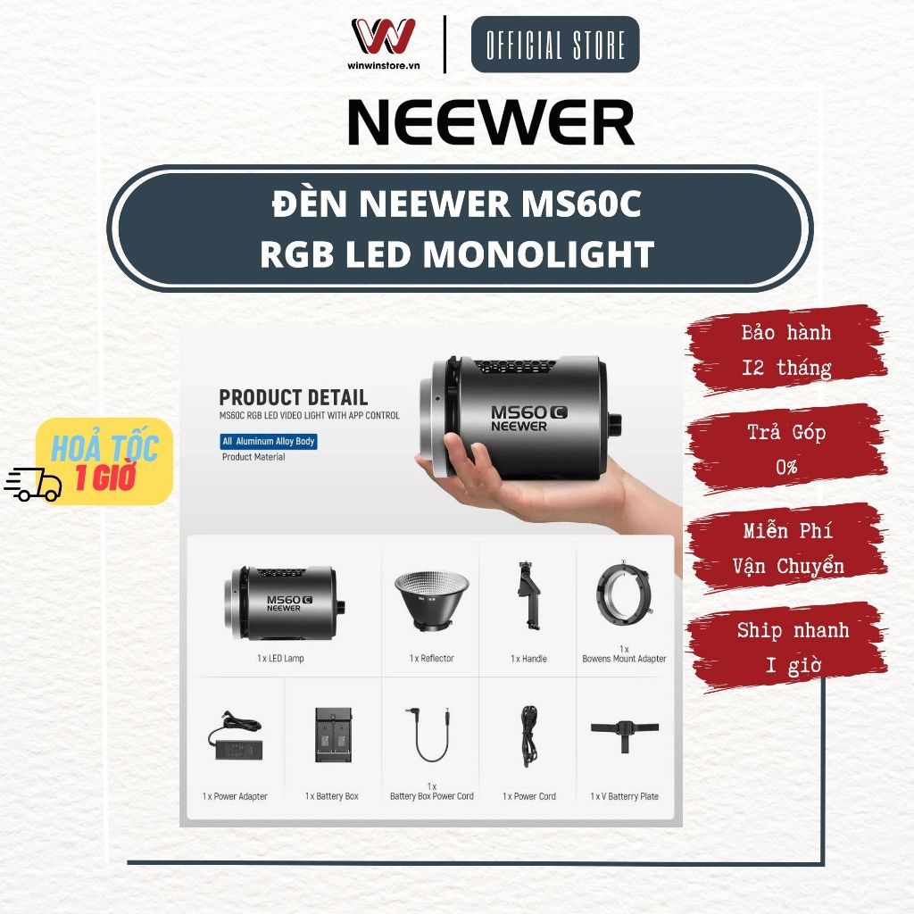 Đèn Neewer MS60C RGB LED Monolight | Shopee Việt Nam