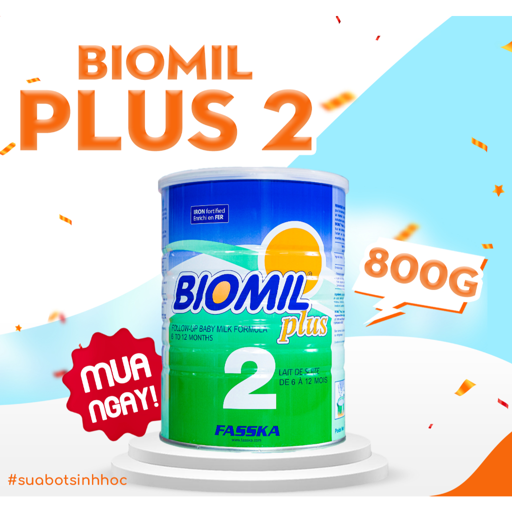 Sữa bột sinh học Biomil Plus 2 nhập khẩu Pháp 800g | Shopee Việt Nam