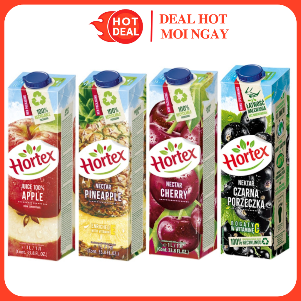 Nước Ép Hoa Quả Cherry/Dứa/Táo/Quả Lý Đen Hortex Hộp 1L | Shopee Việt Nam