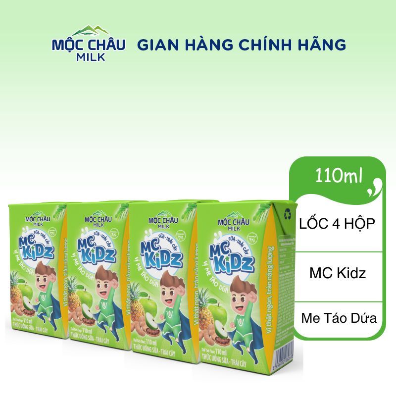 Thùng 24 hộp Sữa Trái cây MC Kidz Vị Me Táo Dứa (110mlx24) | Shopee ...