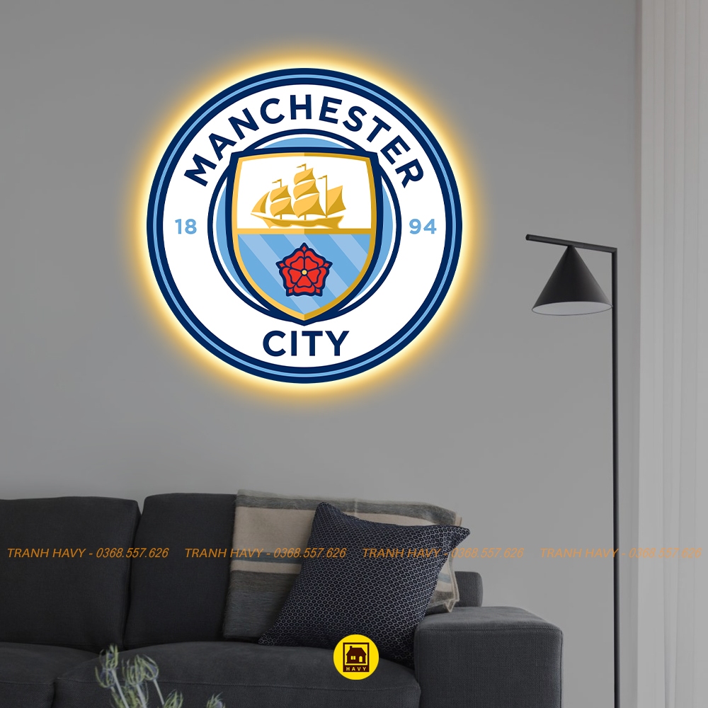 Logo LED Mica Tráng Gương CLB Manchester City In UV 8K Cao Cấp | Shopee ...