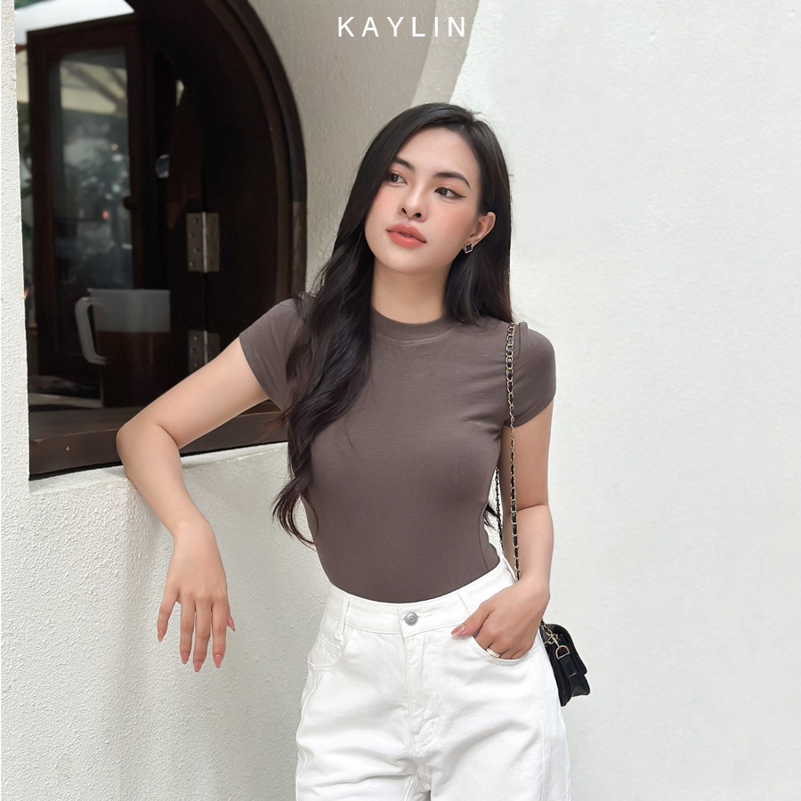 Áo phong KAYLIN cộc tay chất thun gân co giản dáng ôm phong cách mát mẻ ...