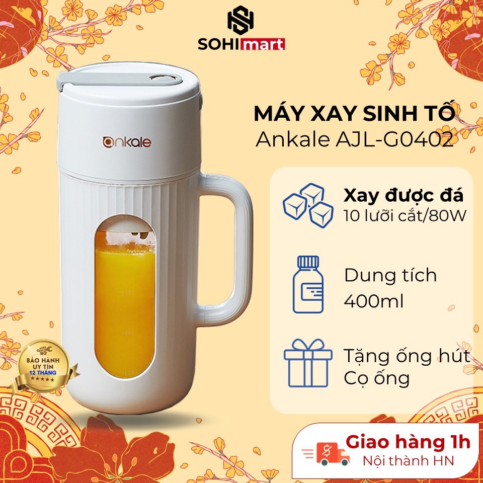Máy xay sinh tố cầm tay chính hãng 80W xay được đá, máy xay cầm tay 10 ...