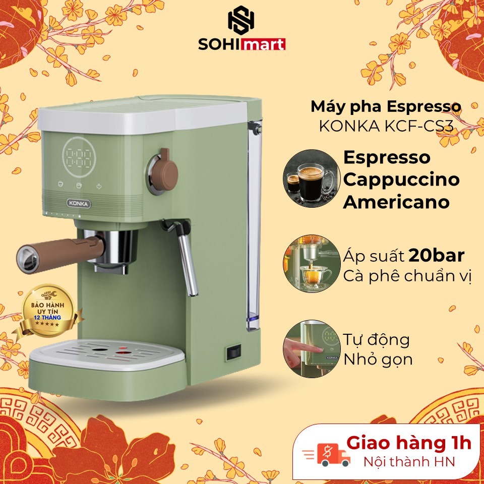 Máy pha cà phê espresso Konka KCF-CS3, tiết kiệm thời gian, đậm đà ...