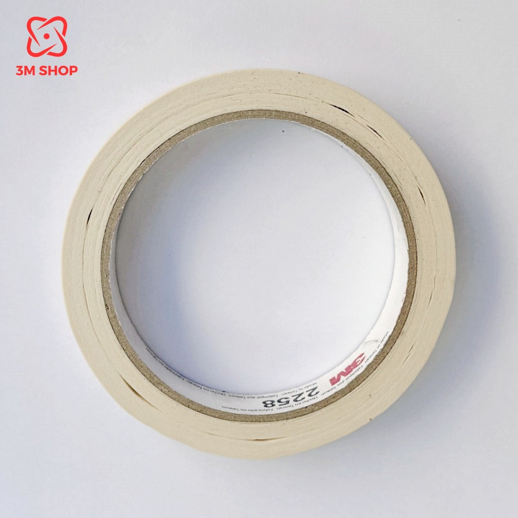 Băng keo giấy màu trắng bản rộng 1,8cm 2cm dài 25m 3M 2258 (1 cuộn ...