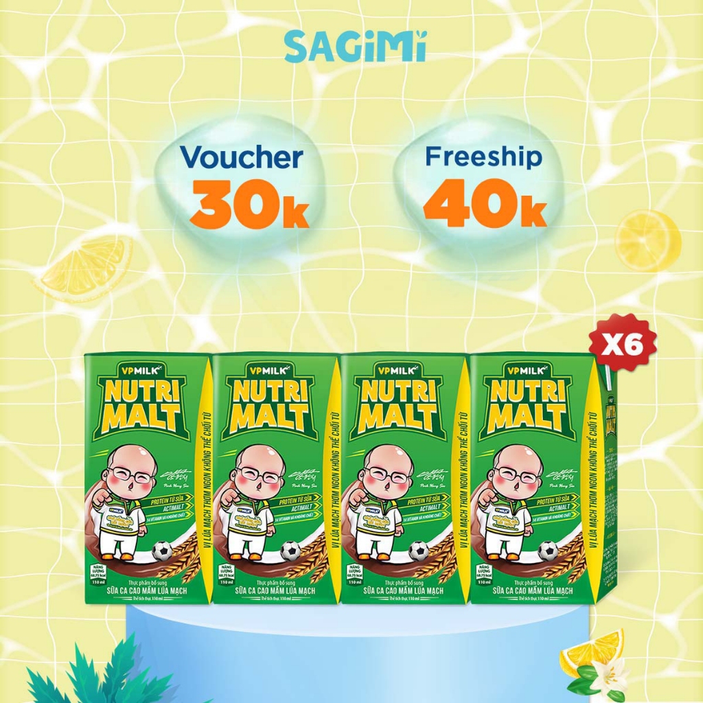 [24 HỘP] Sữa ca cao mầm lúa mạch đen VPMilk Nutrimalt 110ml | Shopee ...