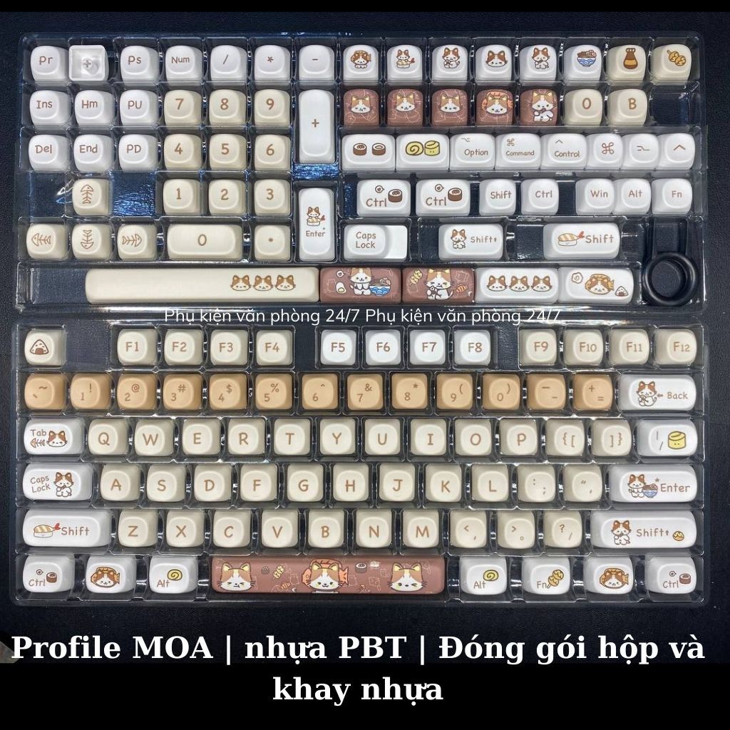 Keycap MOA mèo cute, nhựa pbt, nút keycaps bàn phím cơ, phù hợp với tất ...