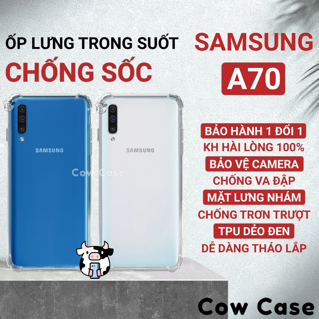 Ốp lưng Samsung A70, A70s chống sốc silicon dẻo trong Cowcase | Vỏ điện ...