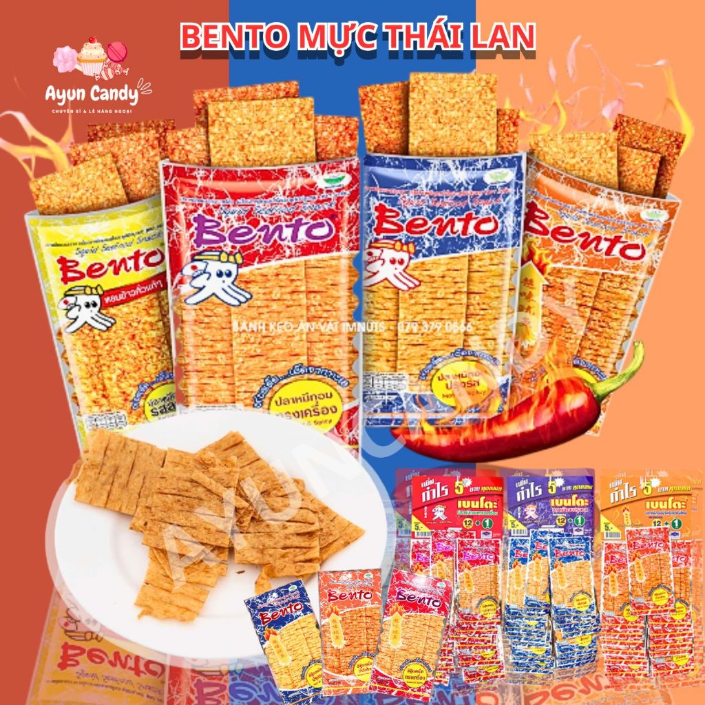 [MUA 5 TẶNG 1] Lốc 13 Gói Mực Bento Cay Thái Lan, Mực Bento Gói 4G ...