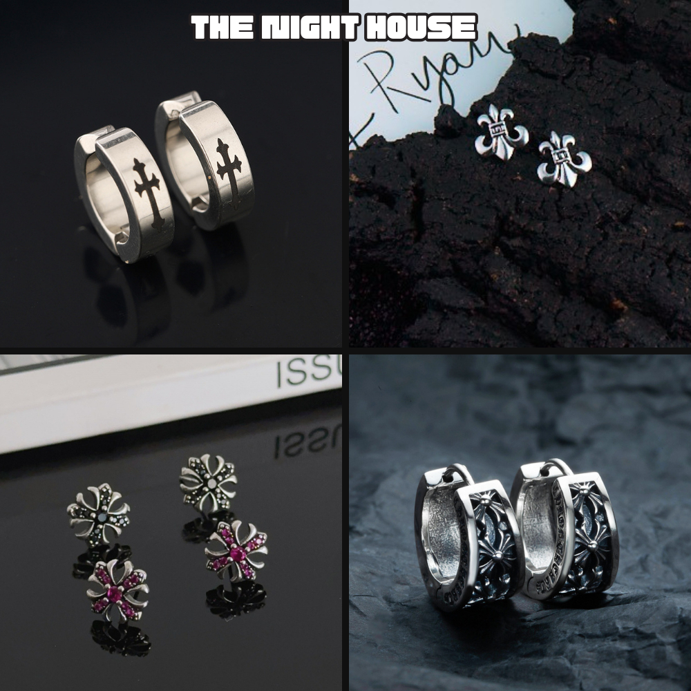 Khuyên Tai Chrome Heart Titan Không Gỉ Thời Trang The Night House Đẹp ...
