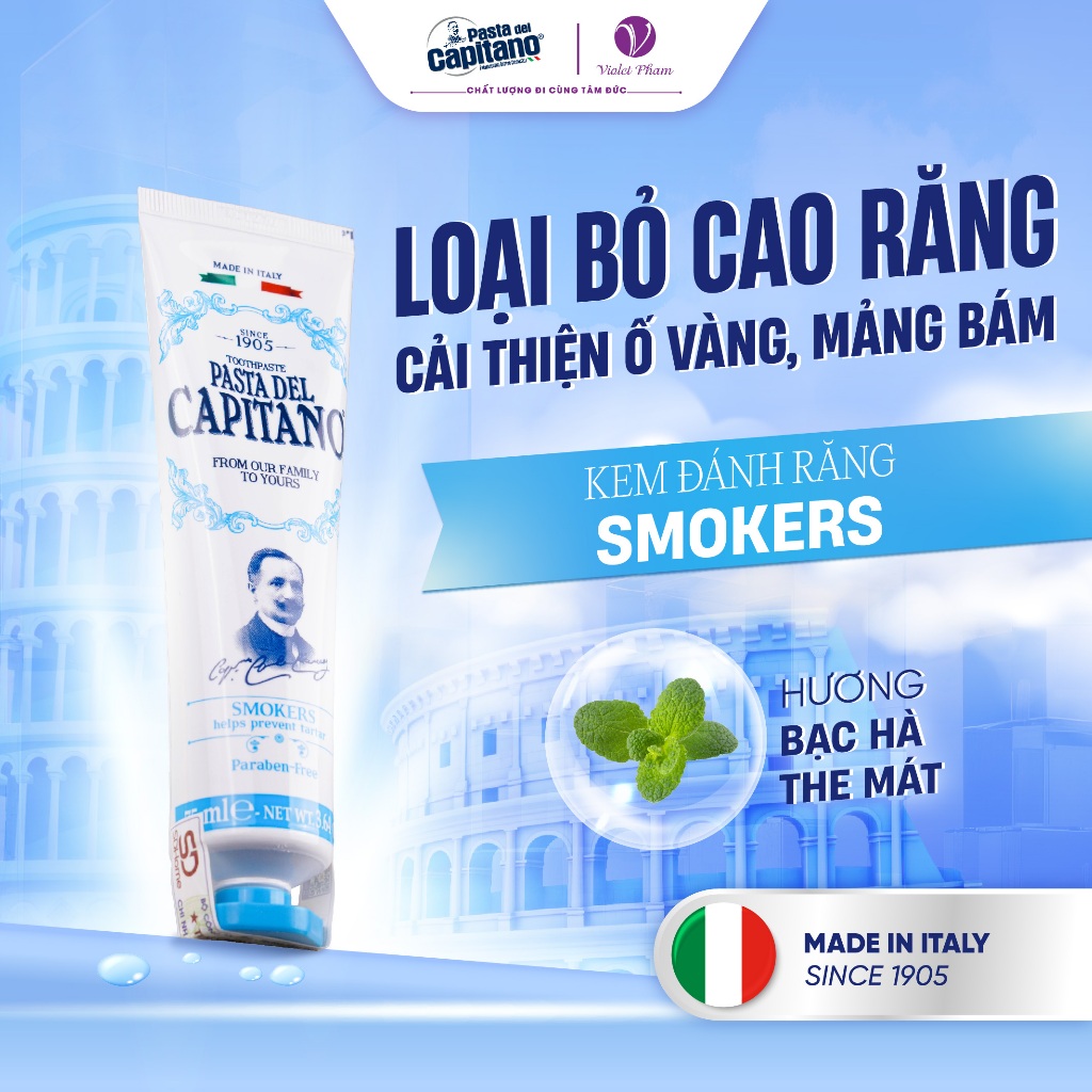Kem Đánh Răng Capitano Italy Hữu Cơ Chống Hôi Miệng, Hỗ Trợ Trắng Răng ...