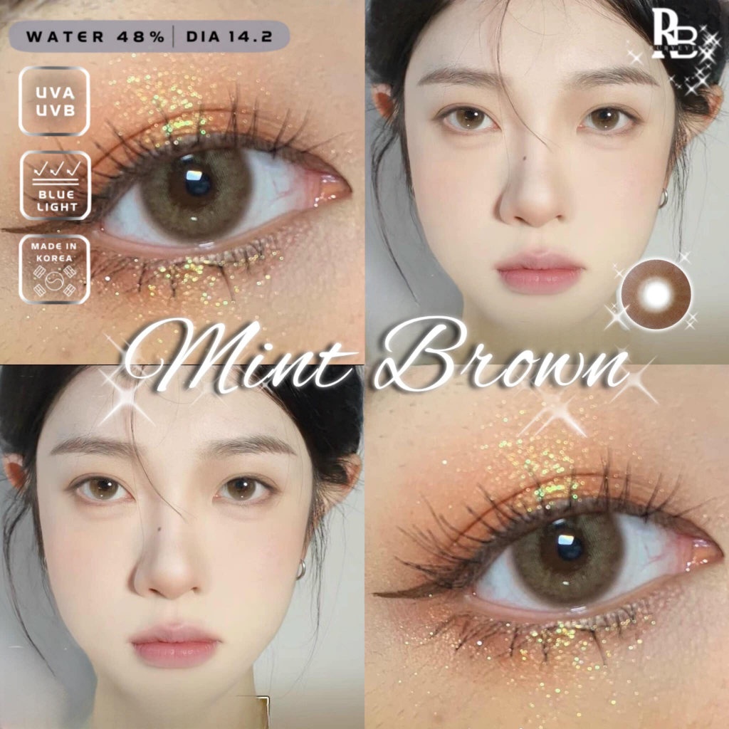 Ruby Eyes Kính Áp Tròng Mẫu Nâu Mint Brown Tự Nhiên Silicone Hydrogel