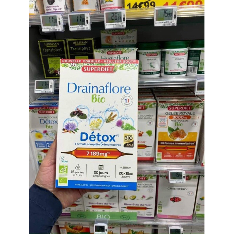 Thải độc chuyên sâu 5 trong 1 Detox Drainaflore BIO Superdiet 20 ống ...