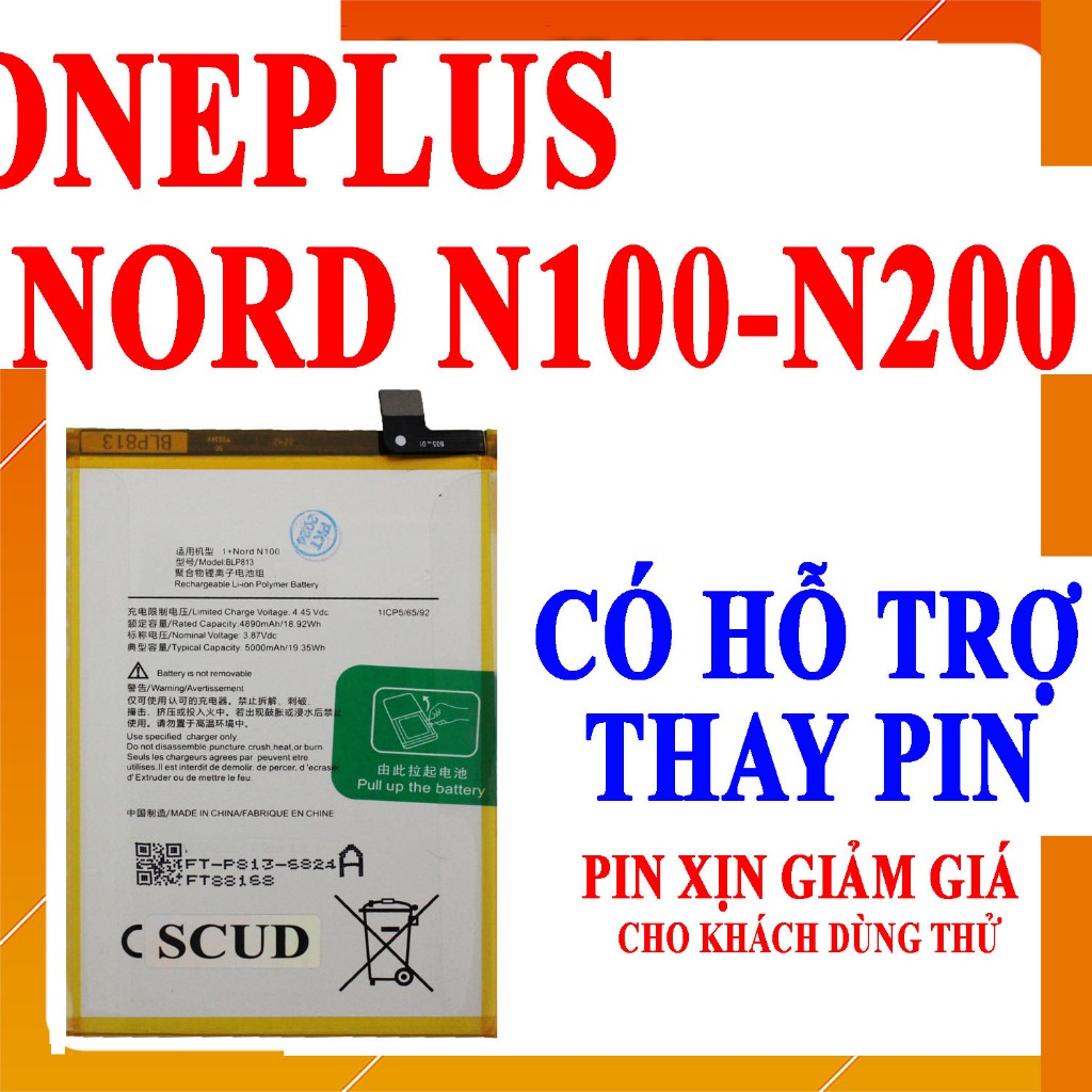 Pin Scud cho 1+/One Plus/Oneplus Nord N100/Nord N200 BLP813 dung lượng ...