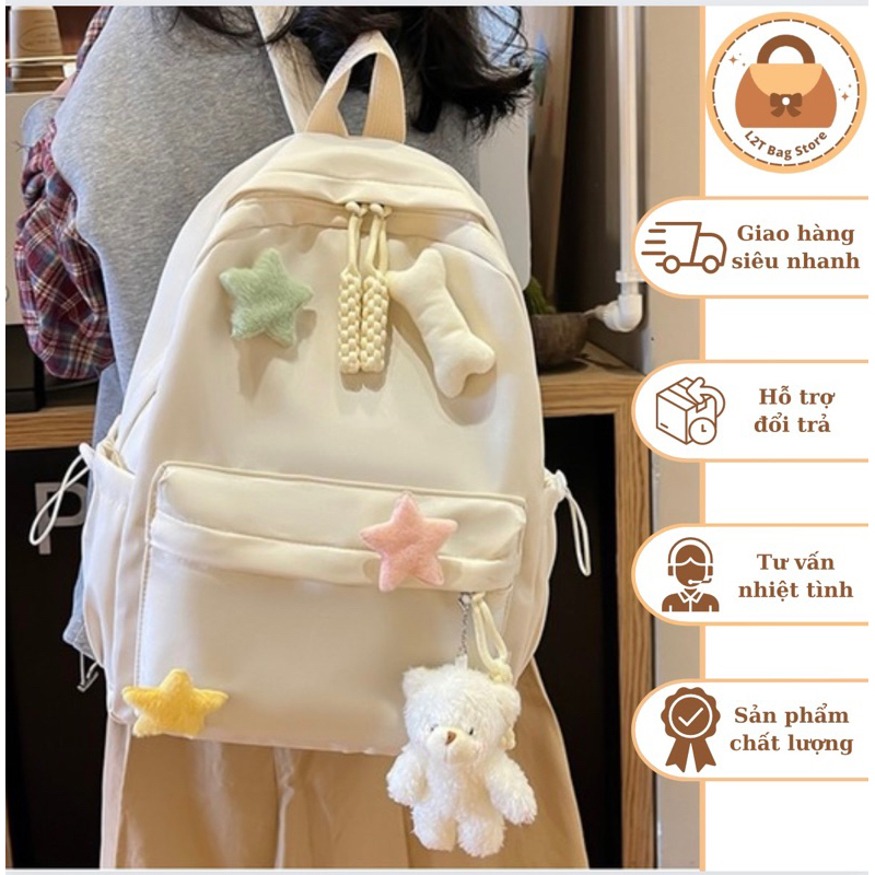 Balo đi học NEW Vintage Cute Thời trang Korea (Sticker Như Hình) [ TẶNG ...