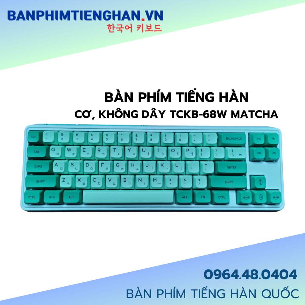 Bàn phím tiếng Hàn cơ không dây TCKB-68w Matcha | Shopee Việt Nam