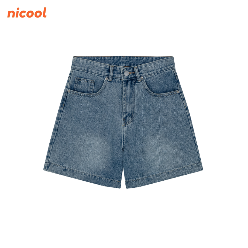 Quần Short Jean Nữ, Quần Đùi Nữ Ống Rộng Lưng Cao Nhiều Màu Nicool N41 ...
