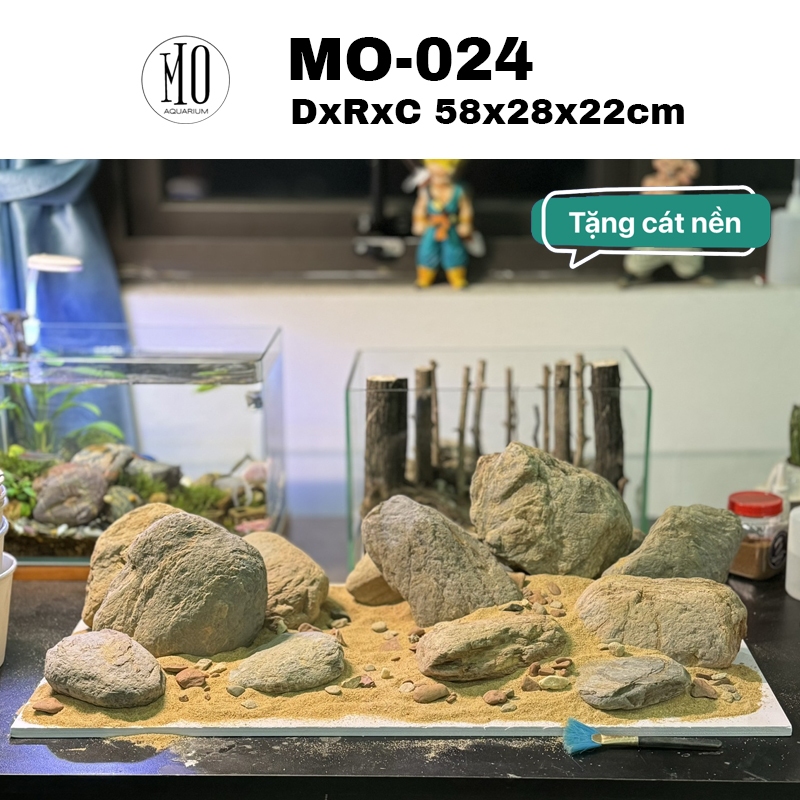 Layout đá cuội vân mây bể thuỷ sinh - BioTop - Bể cá 50x30x30 | Shopee ...