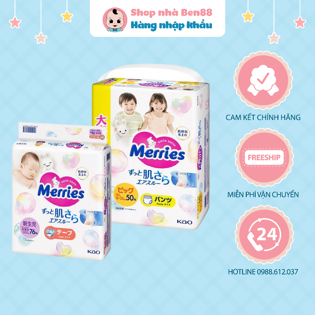 Tã Bỉm Merries Loại Dán/Quần Hàng Nội Địa Nhật Mẫu Mới Jumbo, Cộng ...